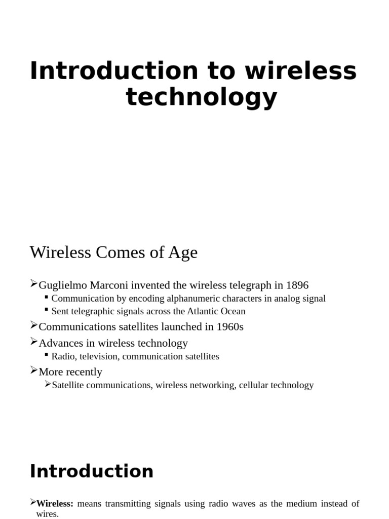 Overview of Wireless Technology | PDF | Network Topology | Computer Network