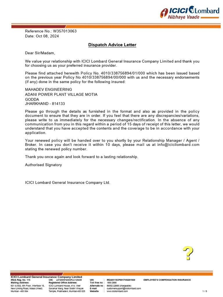 Dispatch Advice Letter: D:/CLICK/images/Gaurav - Arora - PNG | PDF ...