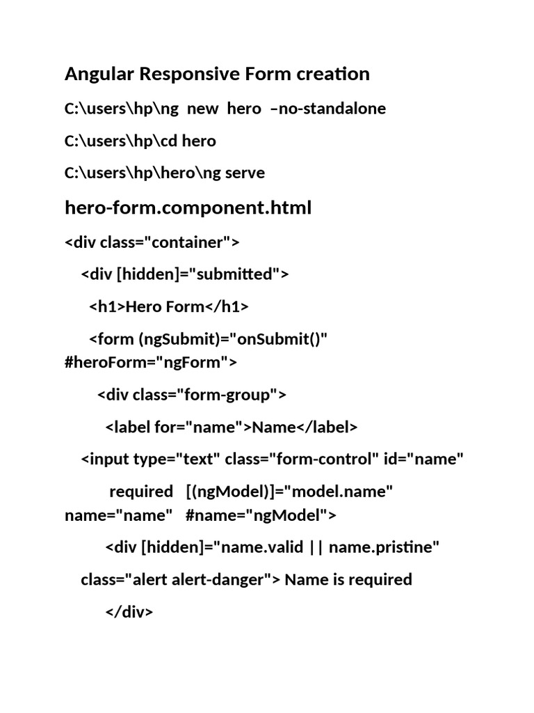 Angular Responsive Form Creation | PDF | Cascading Style Sheets | Text