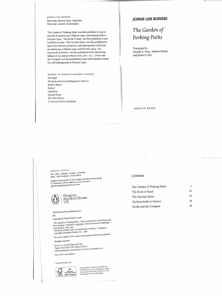 Jorge Luis Borges - The Garden of Forking Paths | PDF