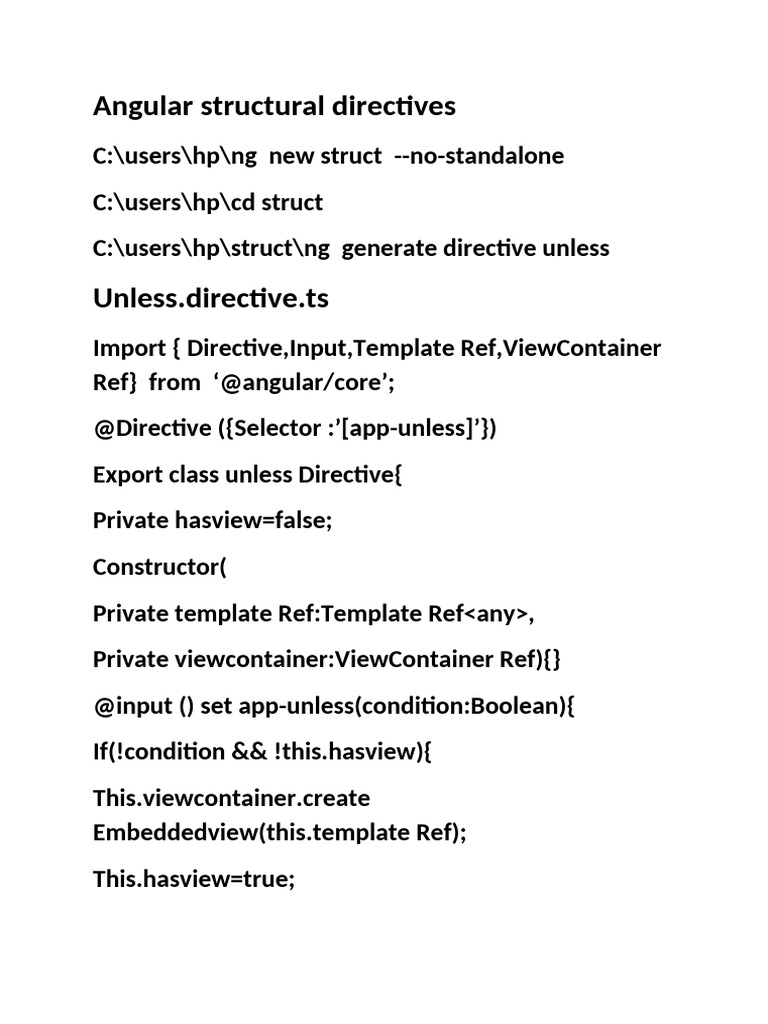 Angular Structural Directives | PDF