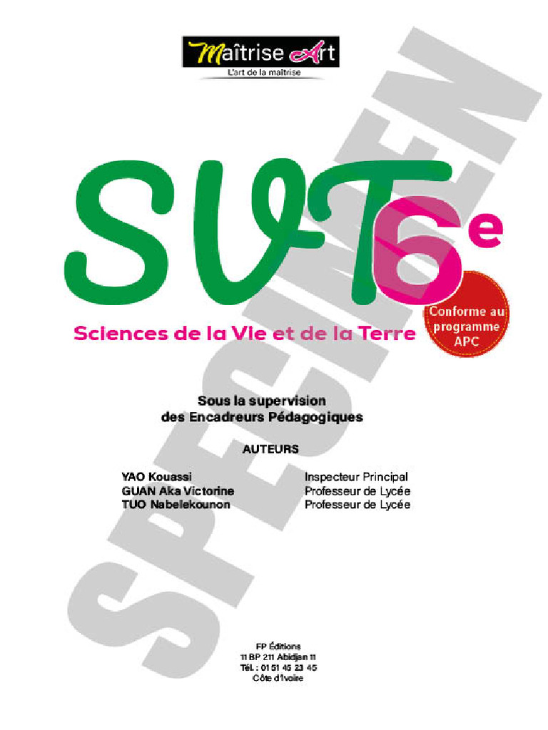 Specimen SVT 6 | PDF