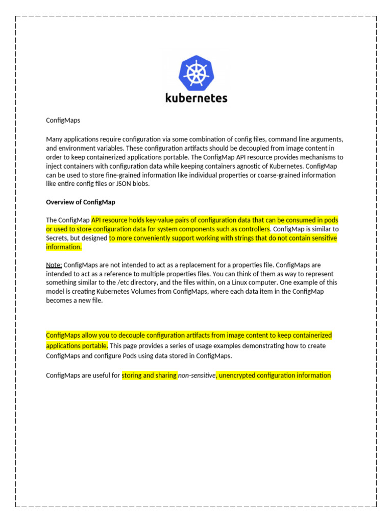 Config Maps | PDF