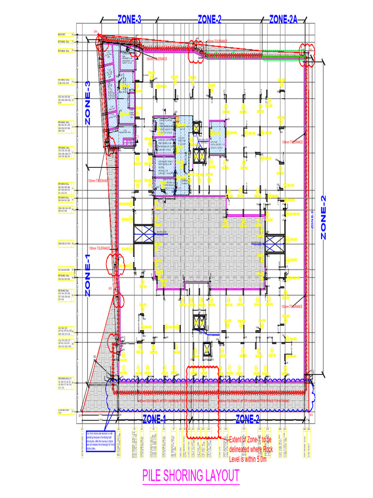 Pile Shoring Layout: ZONE-2 ZONE-3 Zone-2A | PDF | Computer Standards ...