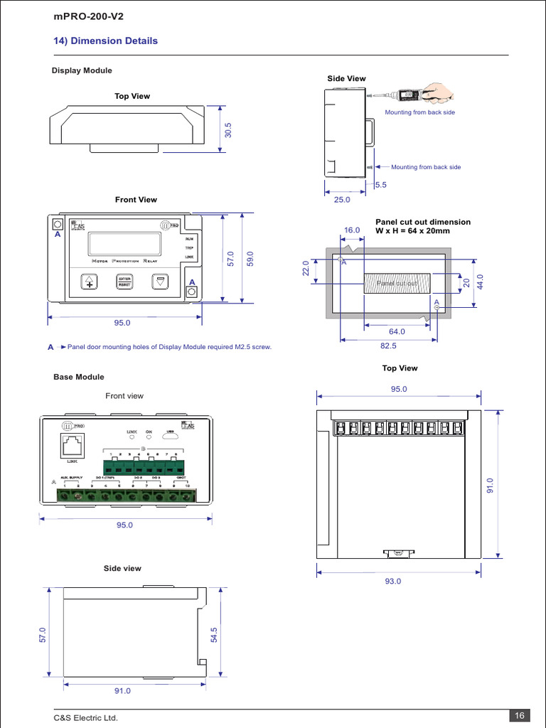 mPRO-200 Dimensions and Mounting Guide | PDF