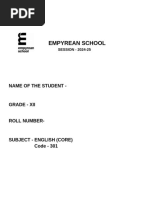 English Project Cover Page Class XII | PDF