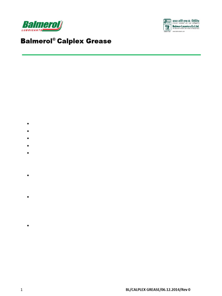 1482400569balmerol Calplex Grease | PDF | Materials | Secondary Sector ...