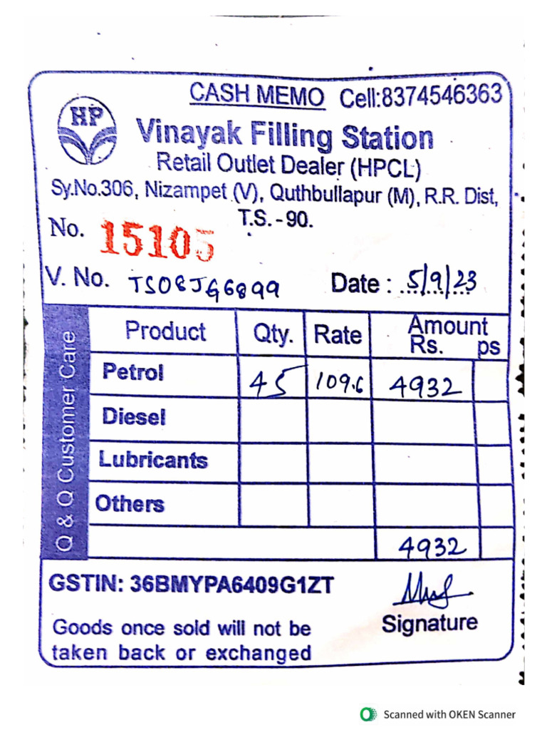 Fuel Bill 15105 | PDF