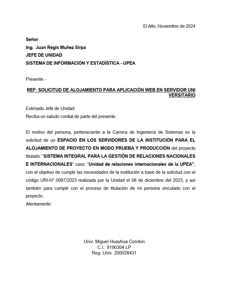 Solicitud Espacio SIE | PDF | Arte | Informática