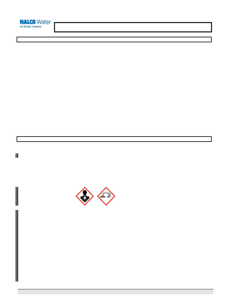 Nalco Ec1021a Sds 2 Pdf Personal Protective Equipment Combustion