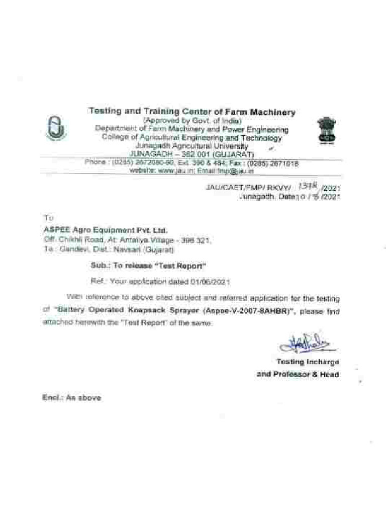 Pump Test Report | PDF