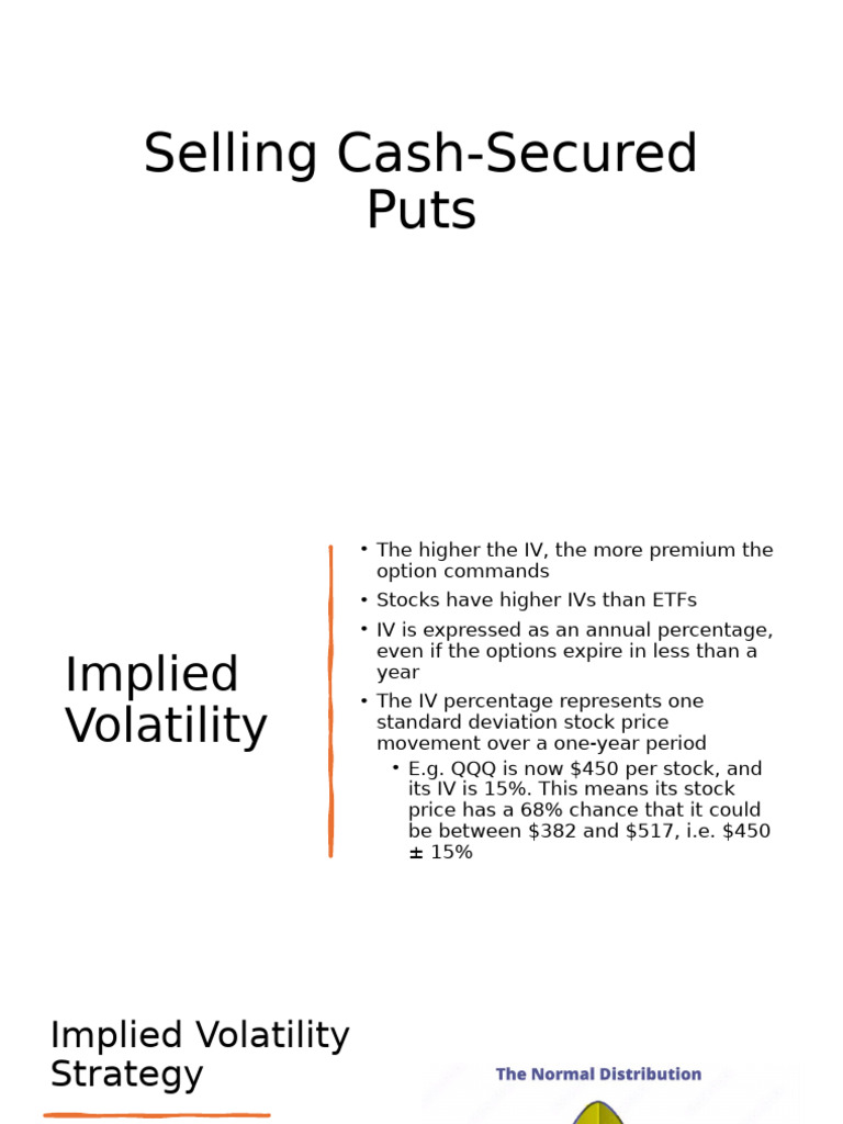 Optimize Cash-Secured Puts with IV | PDF