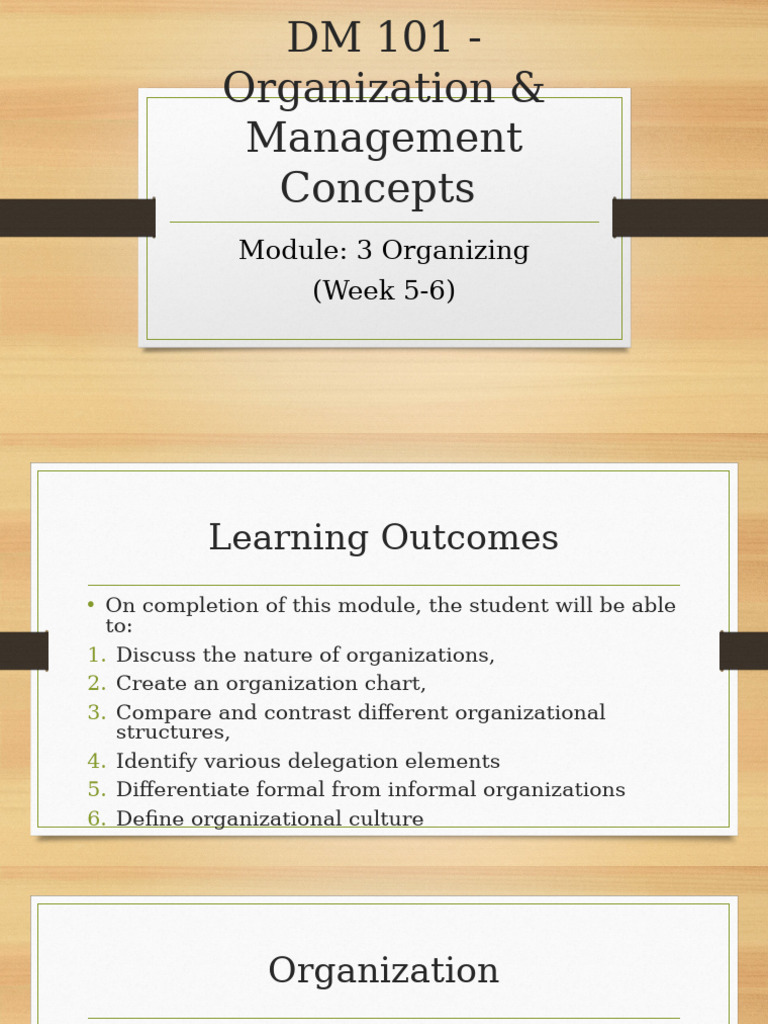 Module 3 Orgmc Organizing Pdf Business Business Economics