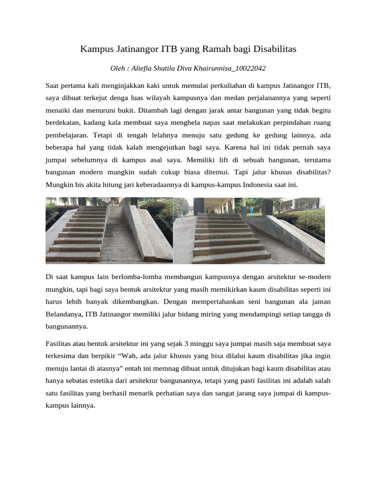 Fasilitas Ramah Disabilitas di ITB Jatinangor | PDF | Seni | Komputer