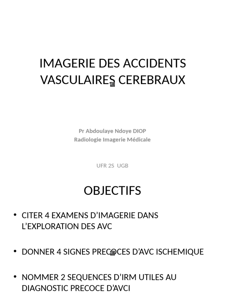 Imagerie Avc | PDF | Accident vasculaire cérébral | Causes de décès