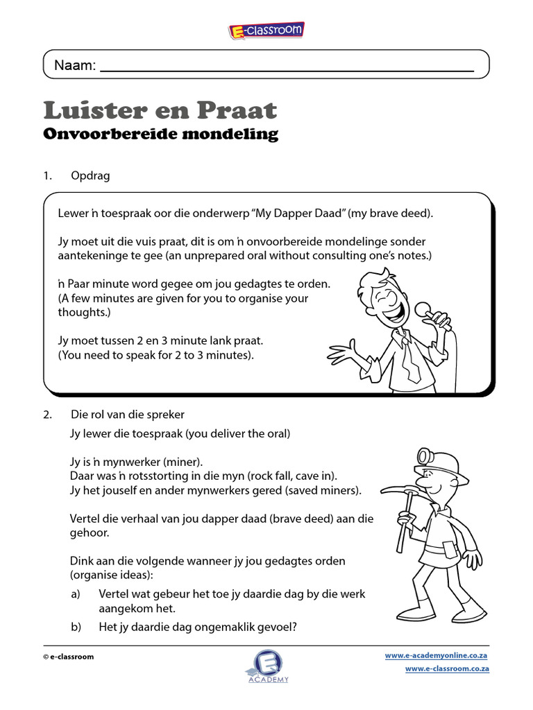 01 Luister en Praat Onvoorbereide Mondeling | PDF