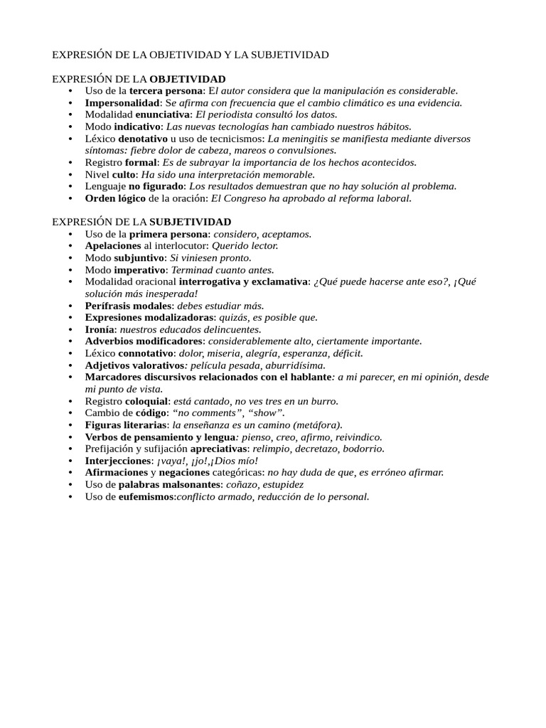 Expresion Obj Subj | PDF