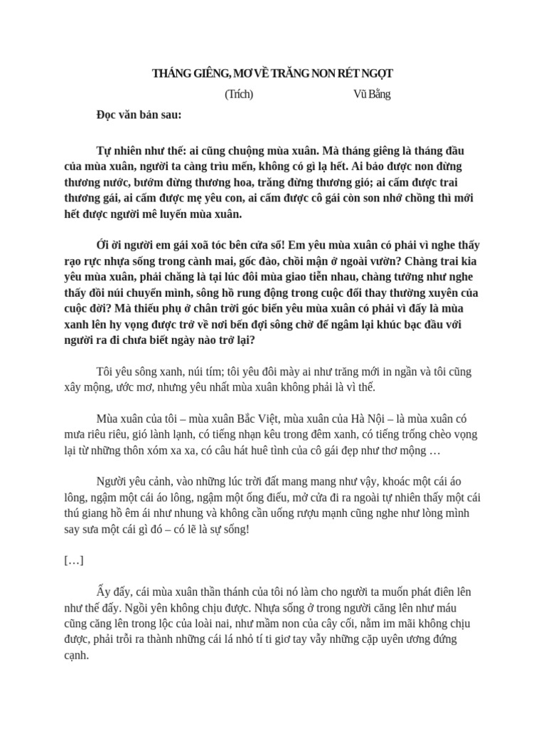 BT TH C Hành Tu Bút T N Văn | PDF