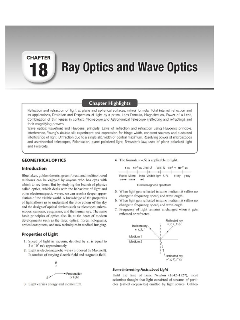 Ray and Wave Optics | PDF