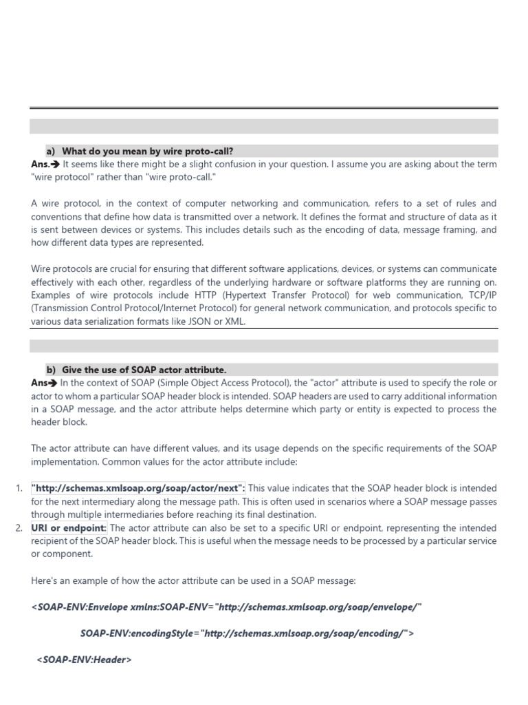 WEB SERVICES Model Answer Paper | PDF | Web Service | Soap