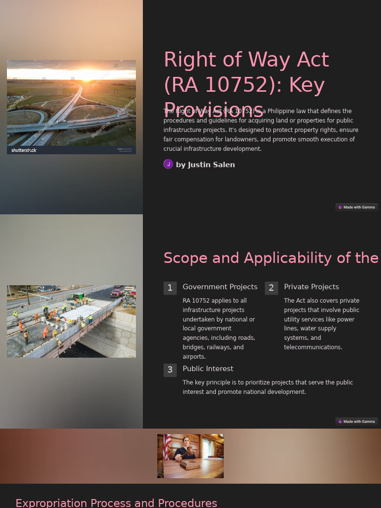 Right of Way Act RA 10752 Key Provisions | PDF | Eminent Domain | Mediation