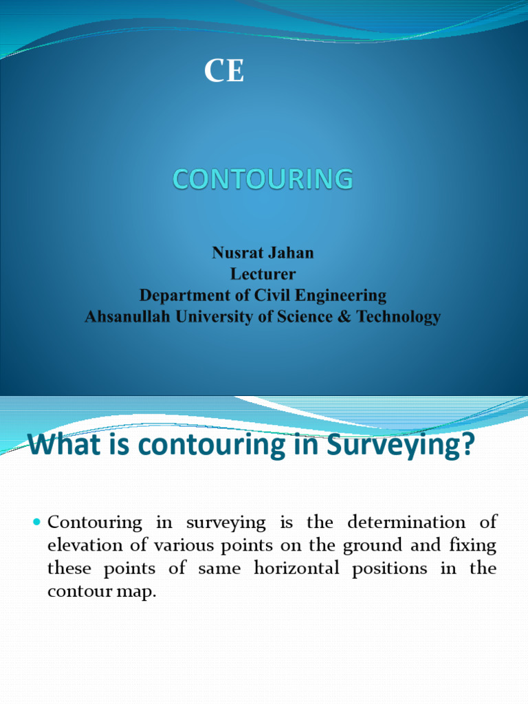 CE 104 Contouring Nusrat 1 | PDF | Contour Line | Surveying