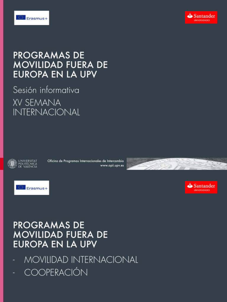 Programas de Movilidad UPV Fuera de Europa2023 | PDF