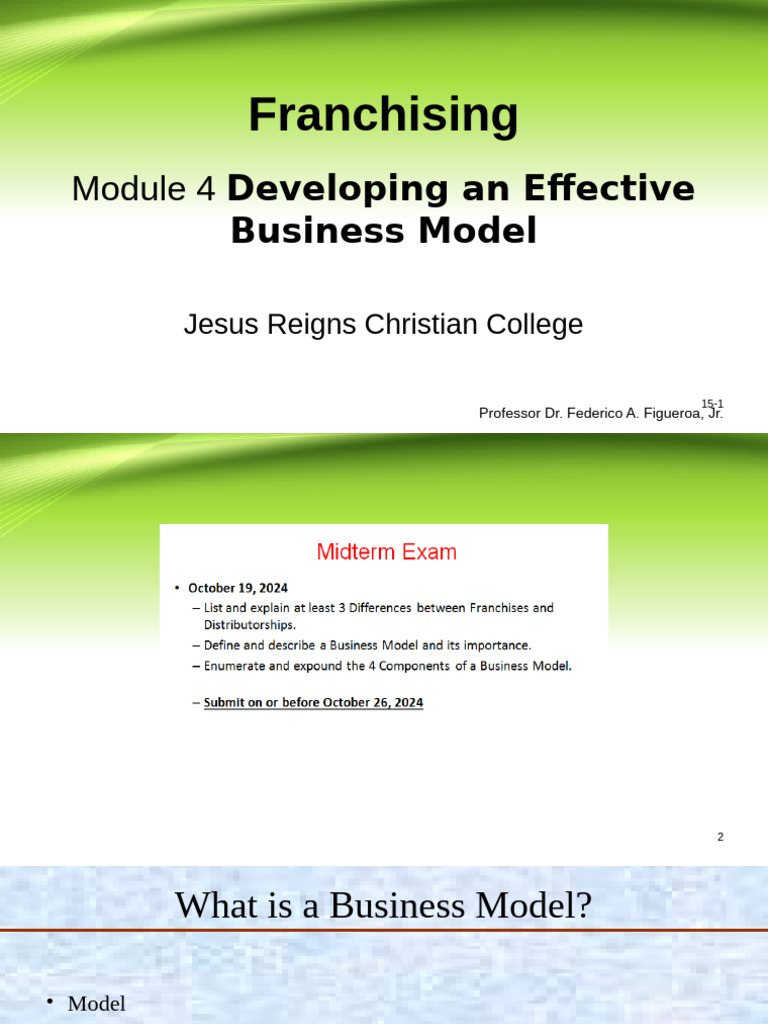 4 Developing An Effective Business Model | PDF | Business Model ...