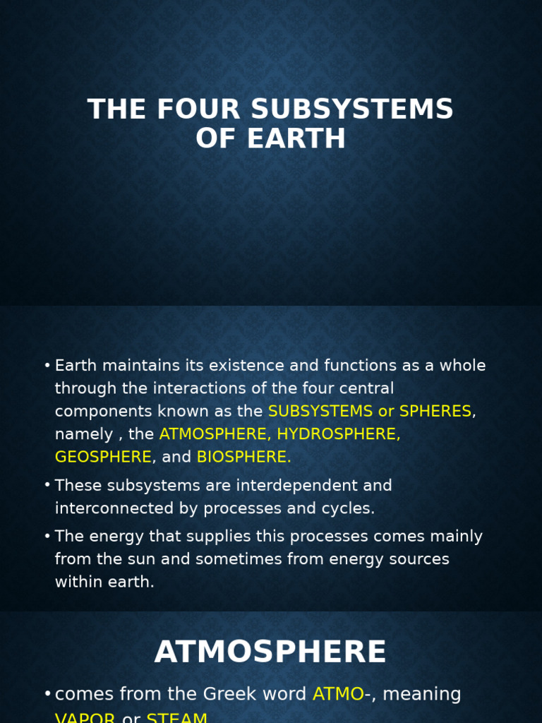 The Four Subsystems of Earth | PDF | Social Science