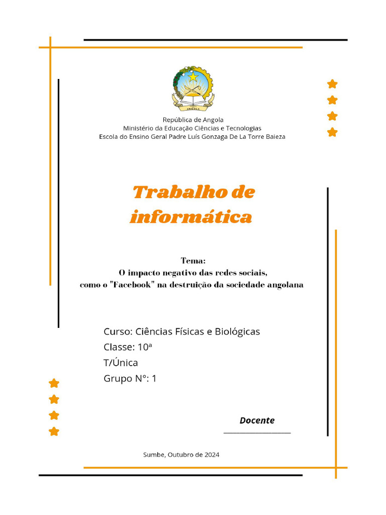 Capa de Trabalho | PDF