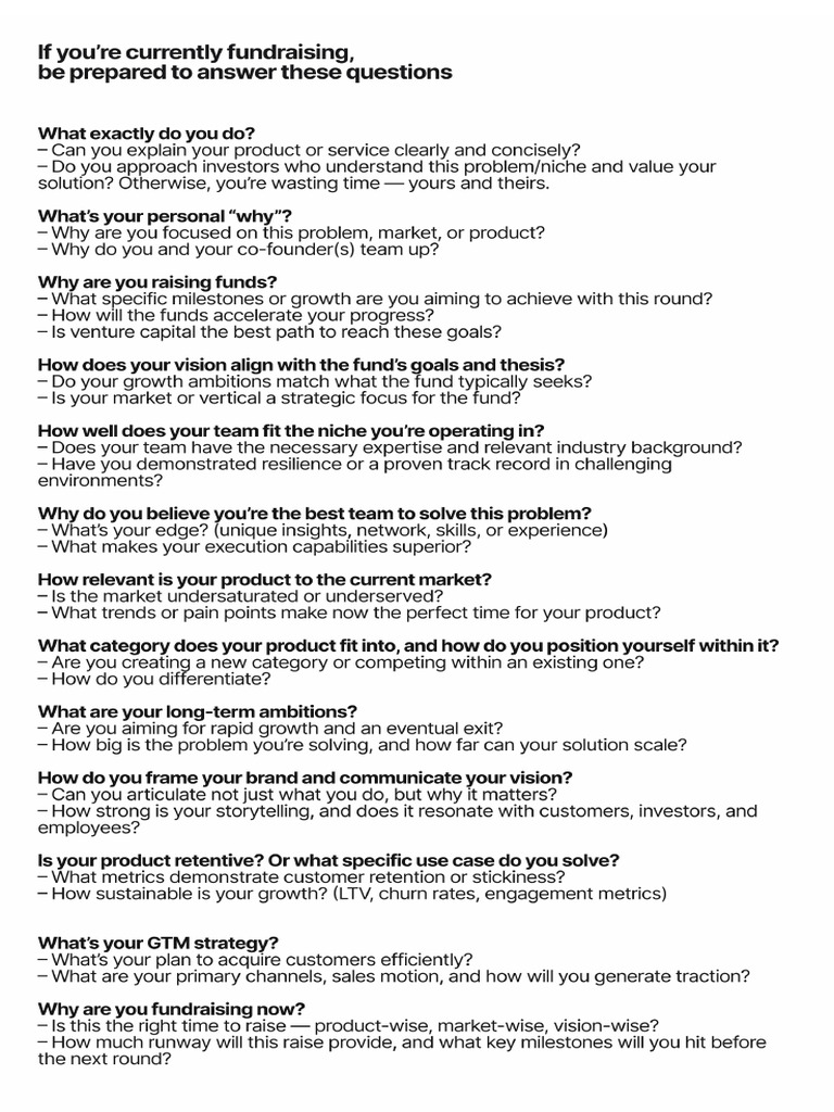 Carta Fund Raising Questions | PDF