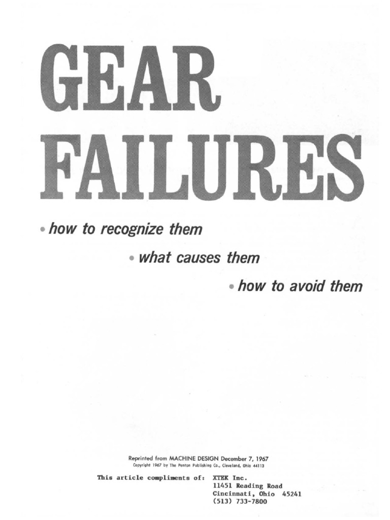 3-Gear Failure | PDF