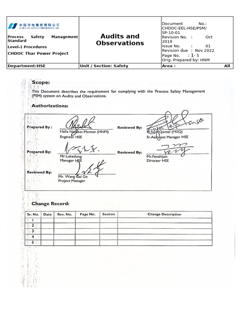 PSM 10 - Audits and Observations (Level 1 Document) | PDF | Audit ...