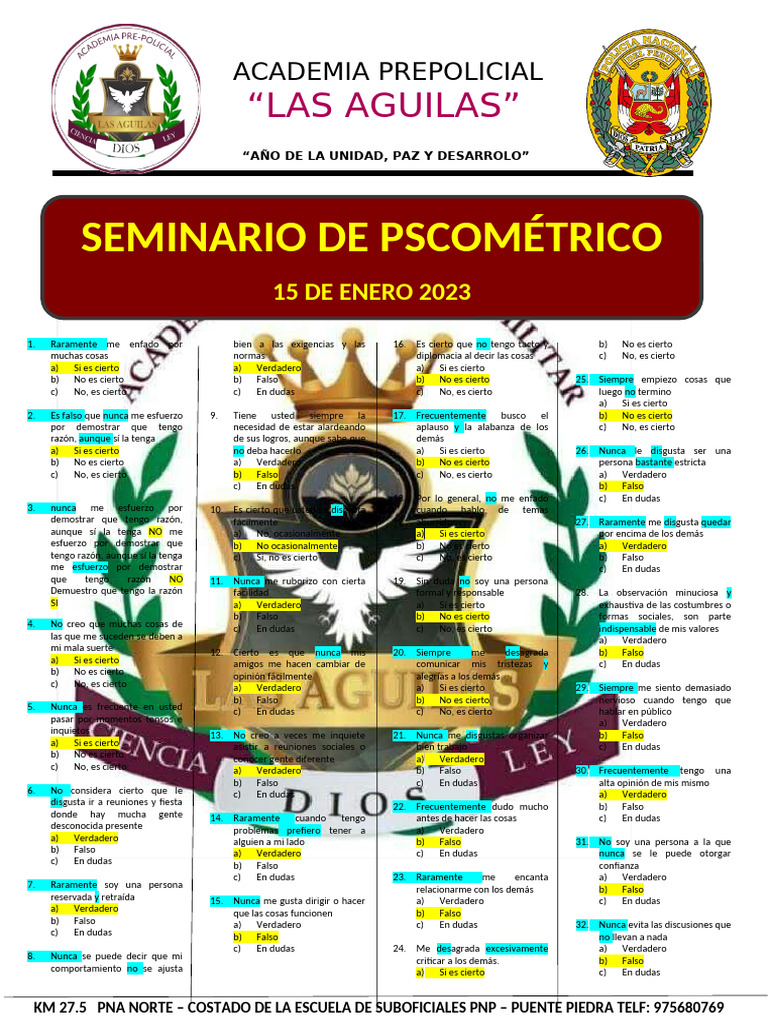 Psicometrico Seminario | PDF