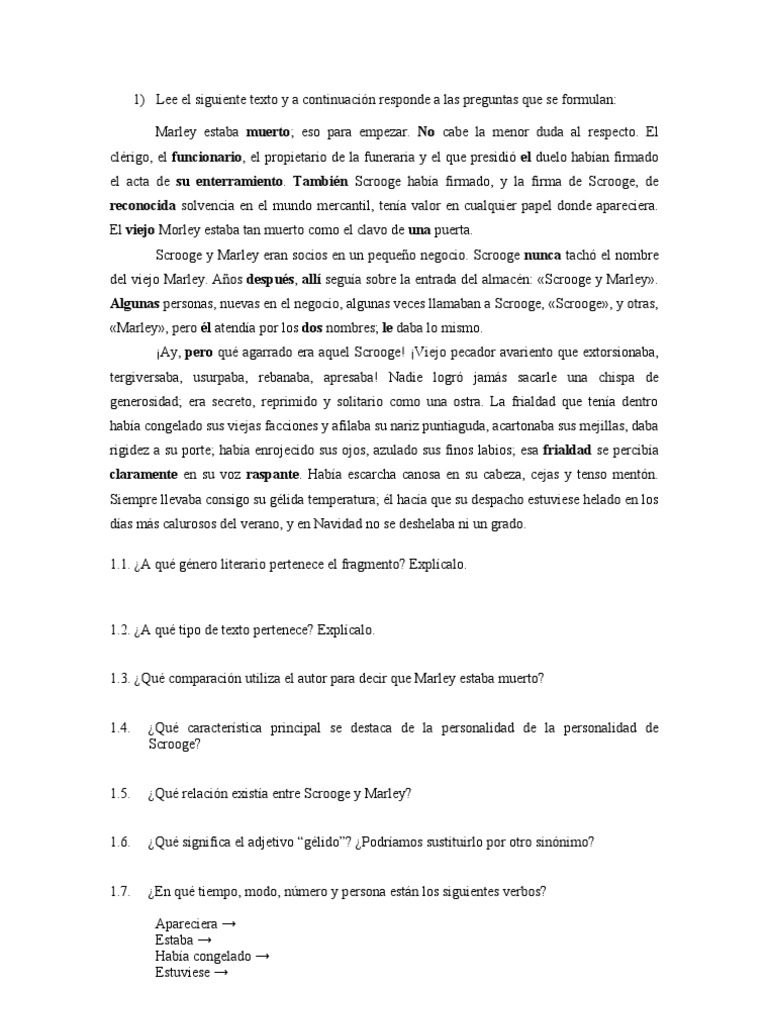 Lee el siguiente texto y a continuación responde a las preguntas que se ... Lee el siguiente texto y a continuación responde a las preguntas que se ...