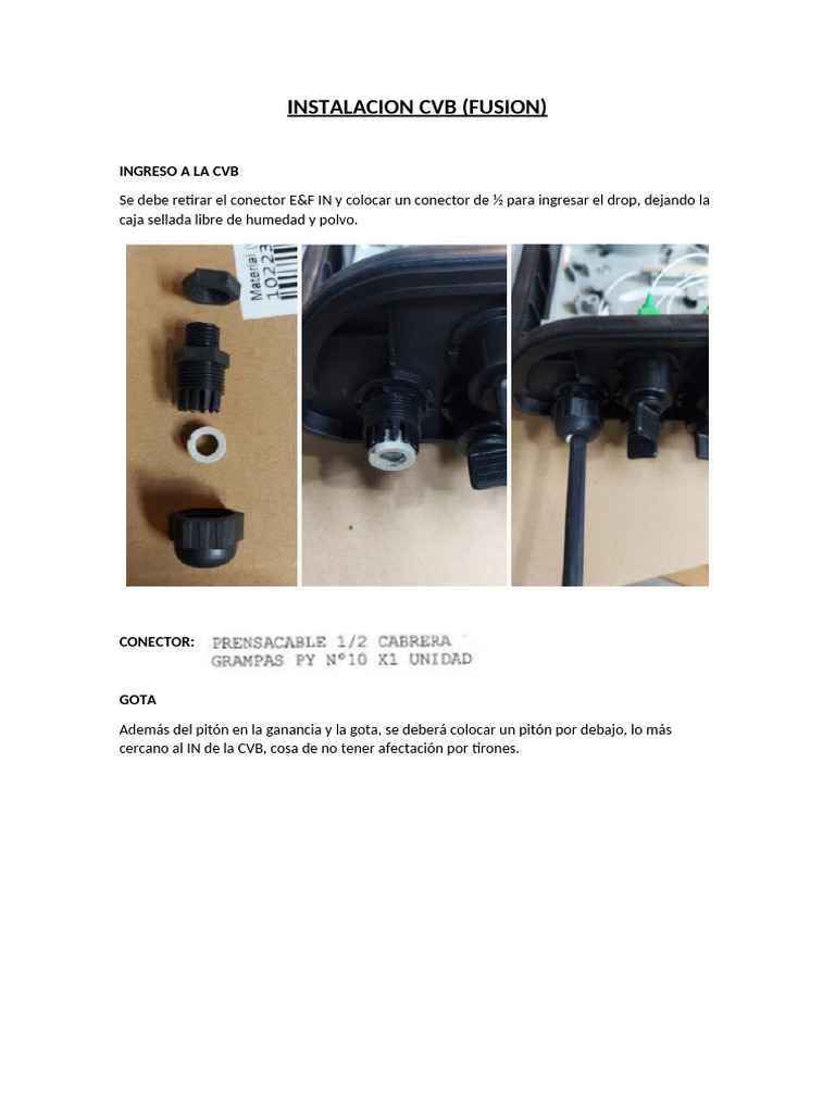 Capacitacion Instalacion CVB | PDF