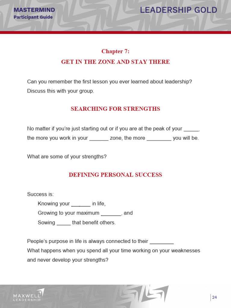 Strength Zones for Effective Leadership | PDF | Career & Growth | Self ...
