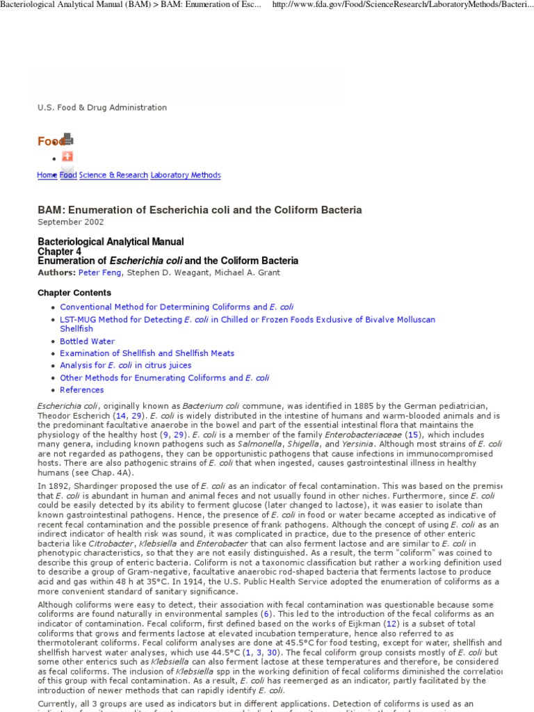 Bacteriological Analytical Manual (BAM) - BAM - Enumeration of ...