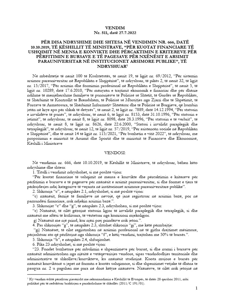 Vendim-511-Date-27.07.2022 Bursat | PDF