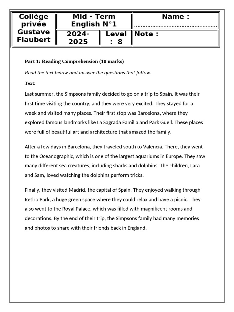 DEVOIR.. | PDF | Language Mechanics | Grammar