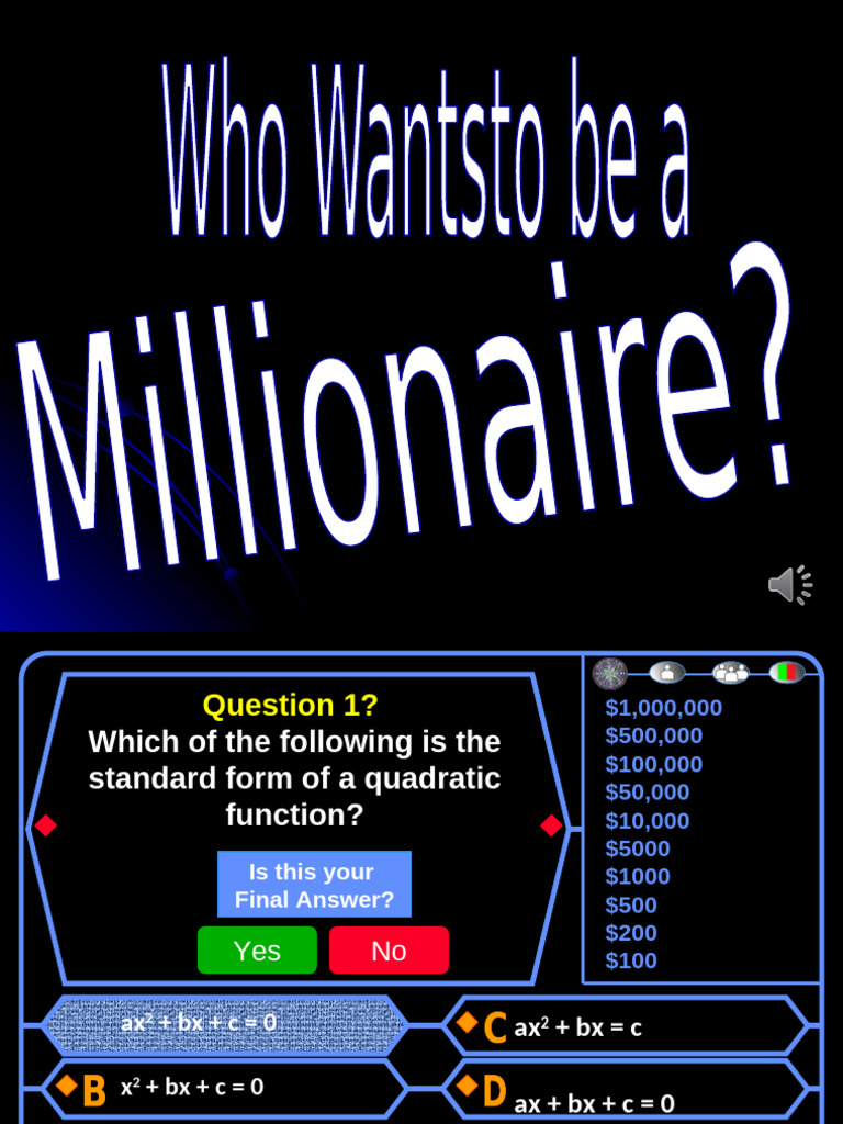 Who Wants To Be A Millionaire - Blank Template | PDF | Quadratic ...