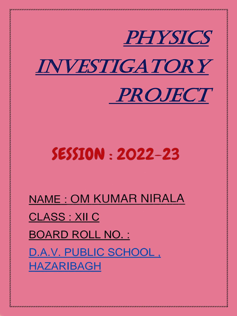 Physics Project | PDF