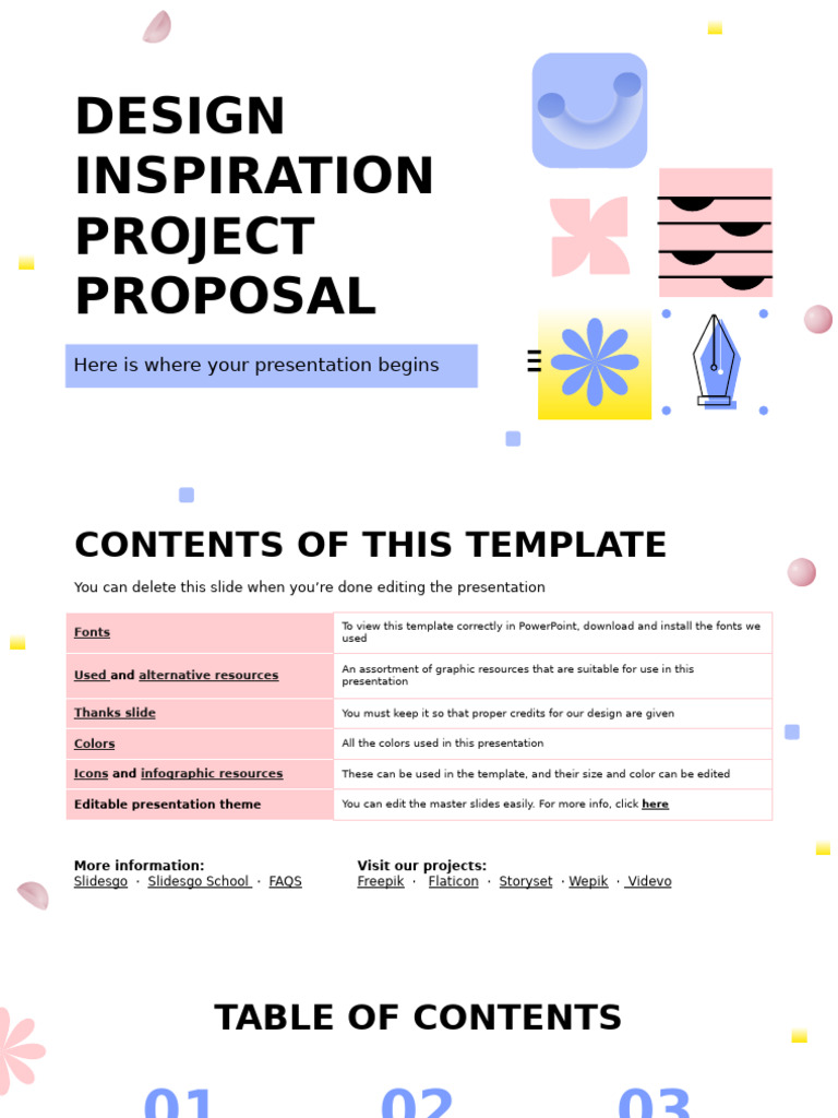 Design Inspiration Project Proposal by Slidesgo | PDF | Expense ...