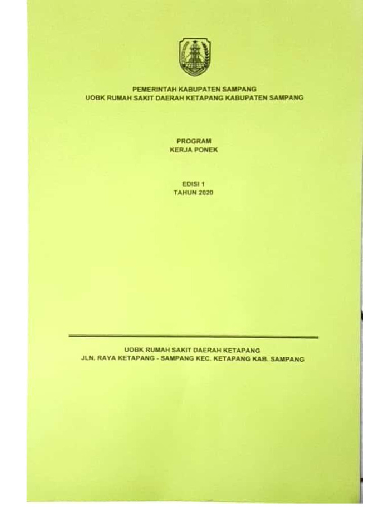 Program Kerja Ponek | PDF