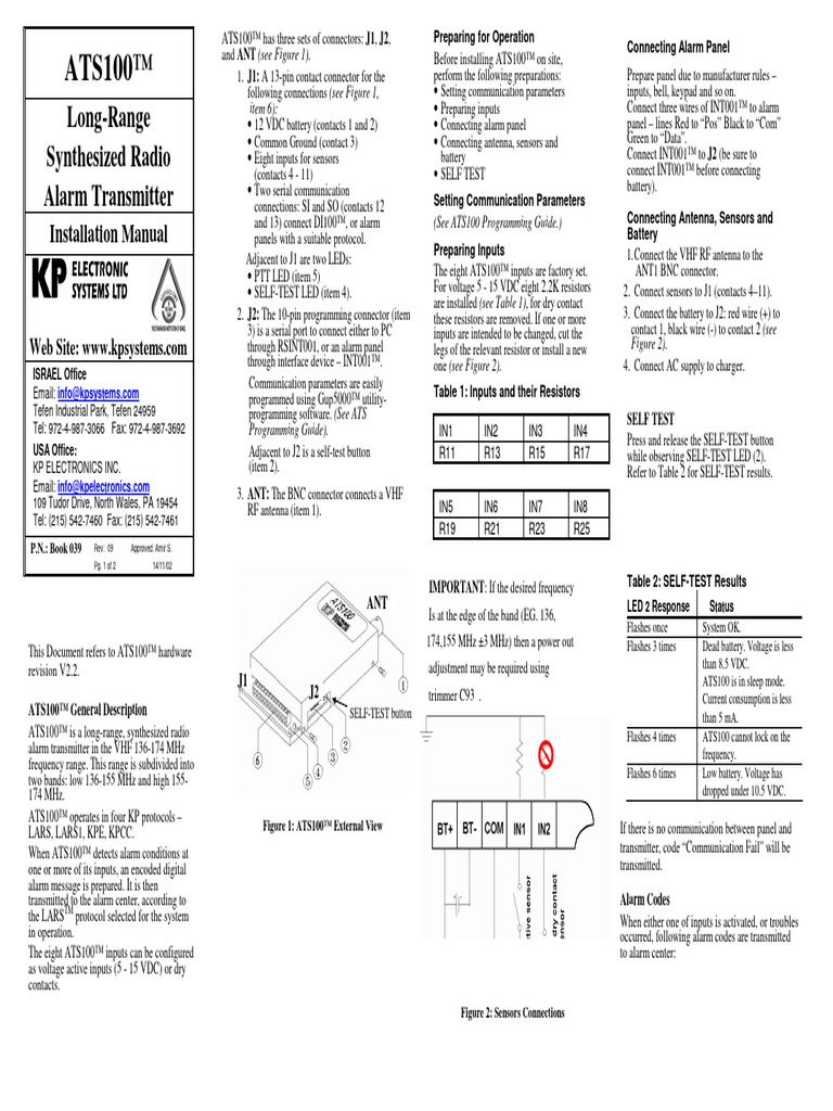 ATS100 Instalation Manual | PDF | Manufactured Goods | Electronics