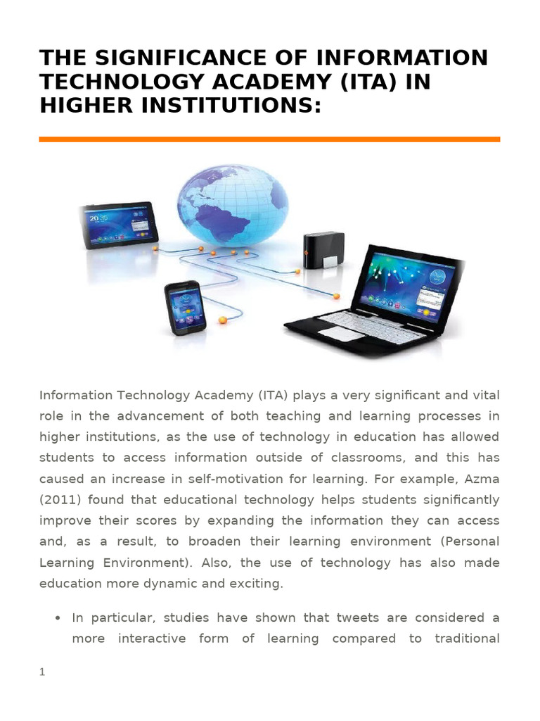 Role of ITA in Higher Education | PDF | Learning | Educational Technology