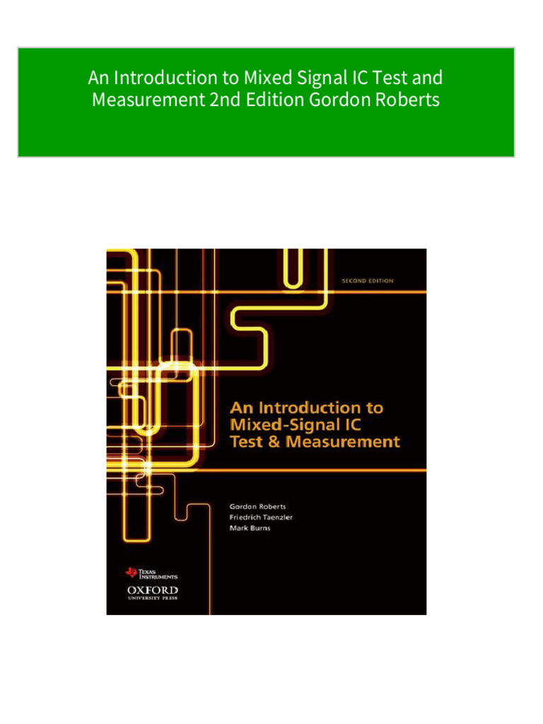 Instant Ebooks Textbook An Introduction To Mixed Signal IC Test and ... Instant Ebooks Textbook An Introduction To Mixed Signal IC Test and ...