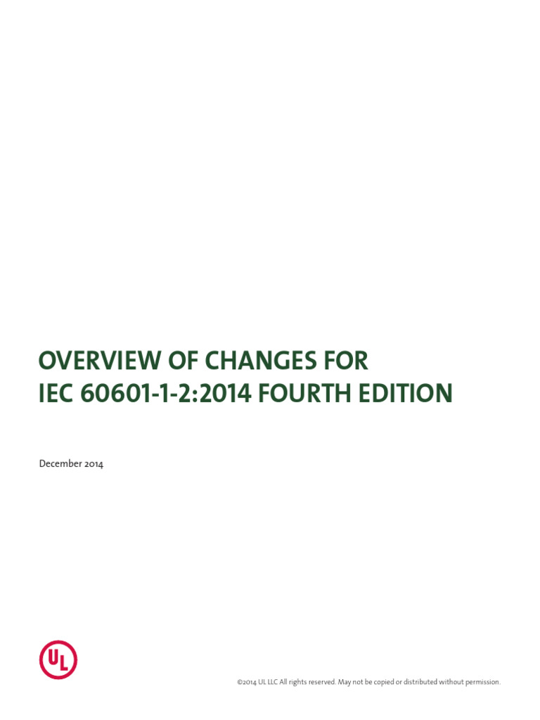 Overview of Changes For IEC 60601 1 2 2014 Fourth Edition Article Final ...