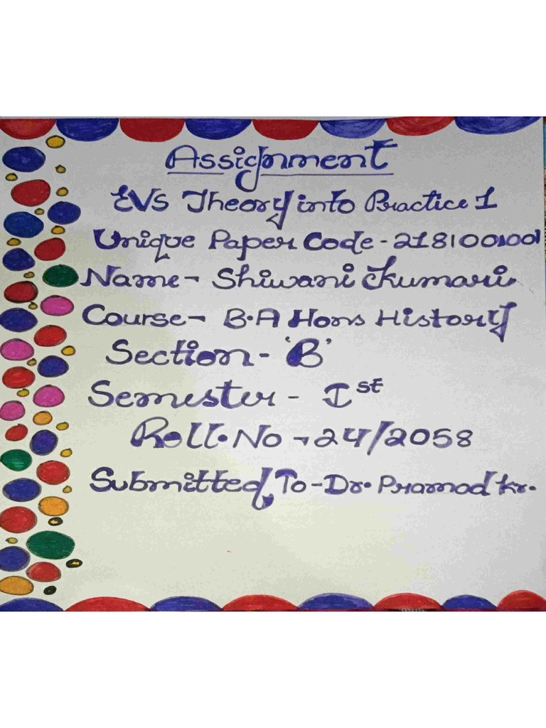 EVS Assignment | PDF