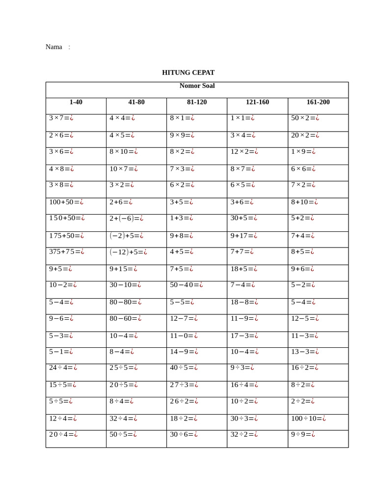 200 Soal Math | PDF